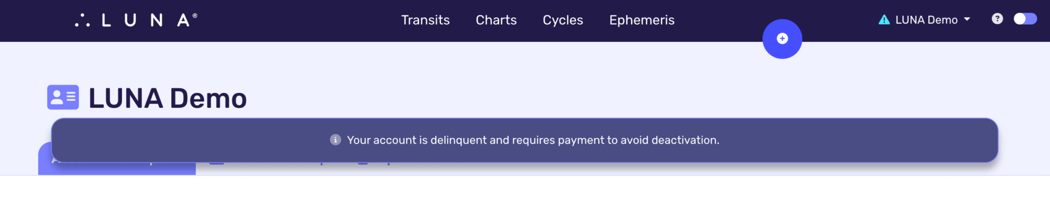Why is my account showing “Delinquent”? – LUNA Support Center.